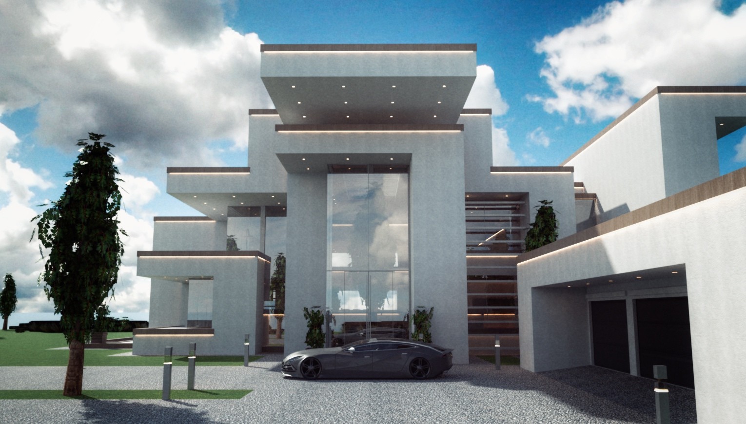 SHcreations - Modern Mansion project (incl Sketchfab model)