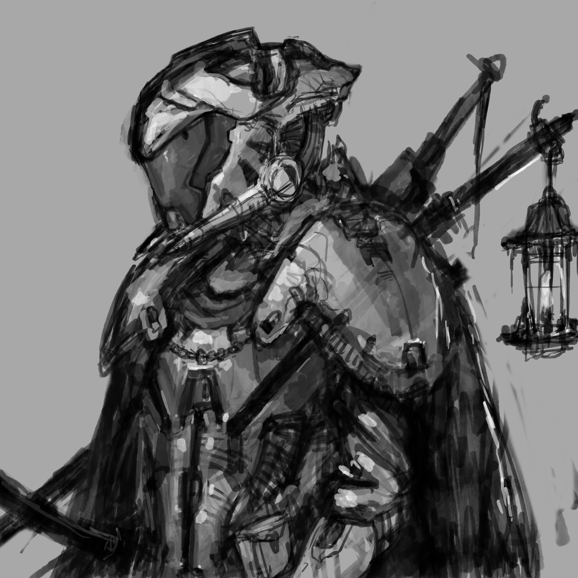 ArtStation - Sci-Fi Knight Sketch