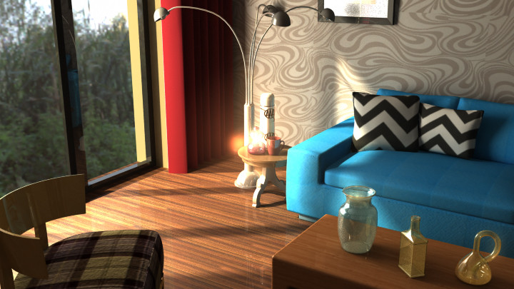 ArtStation - Living room environment texture, shading, and lighting design