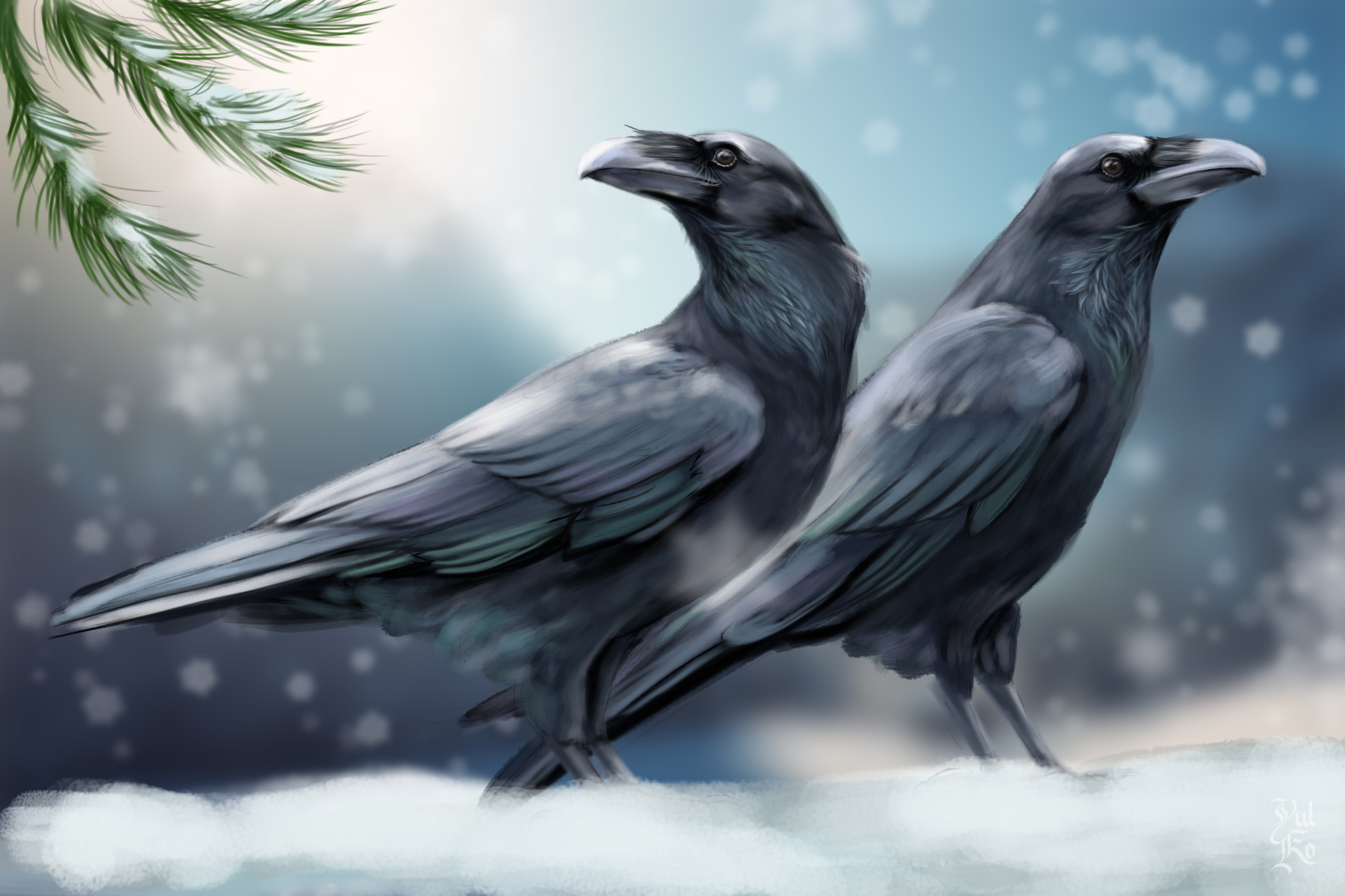ArtStation - Ravens study