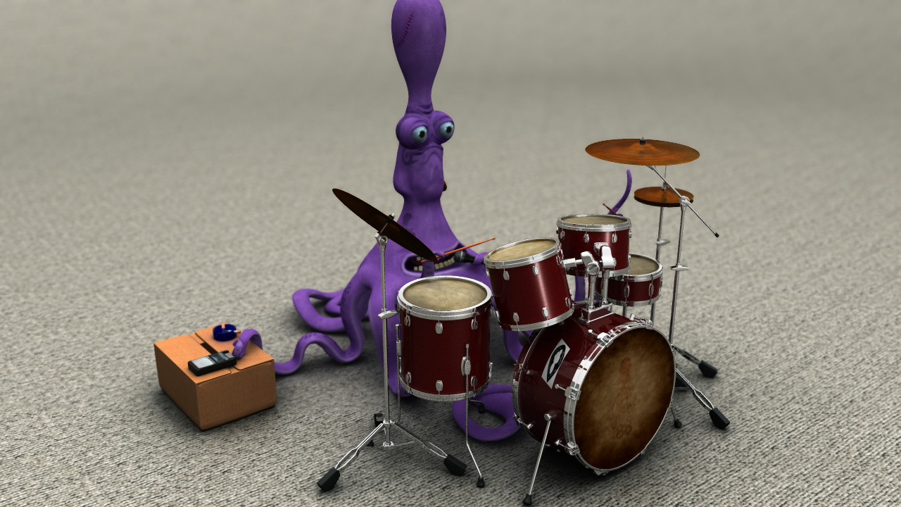 Justin Levy - Octopus Drummer - 3D Model Concept