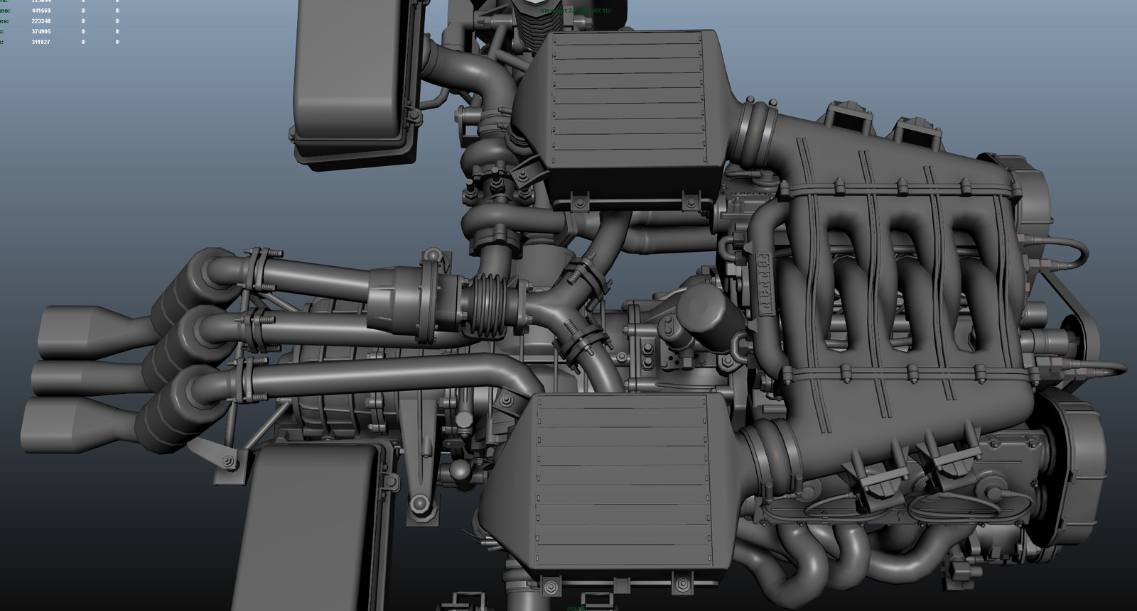 Andrea Sanna - Ferrari F40 engine bay and mechanical parts