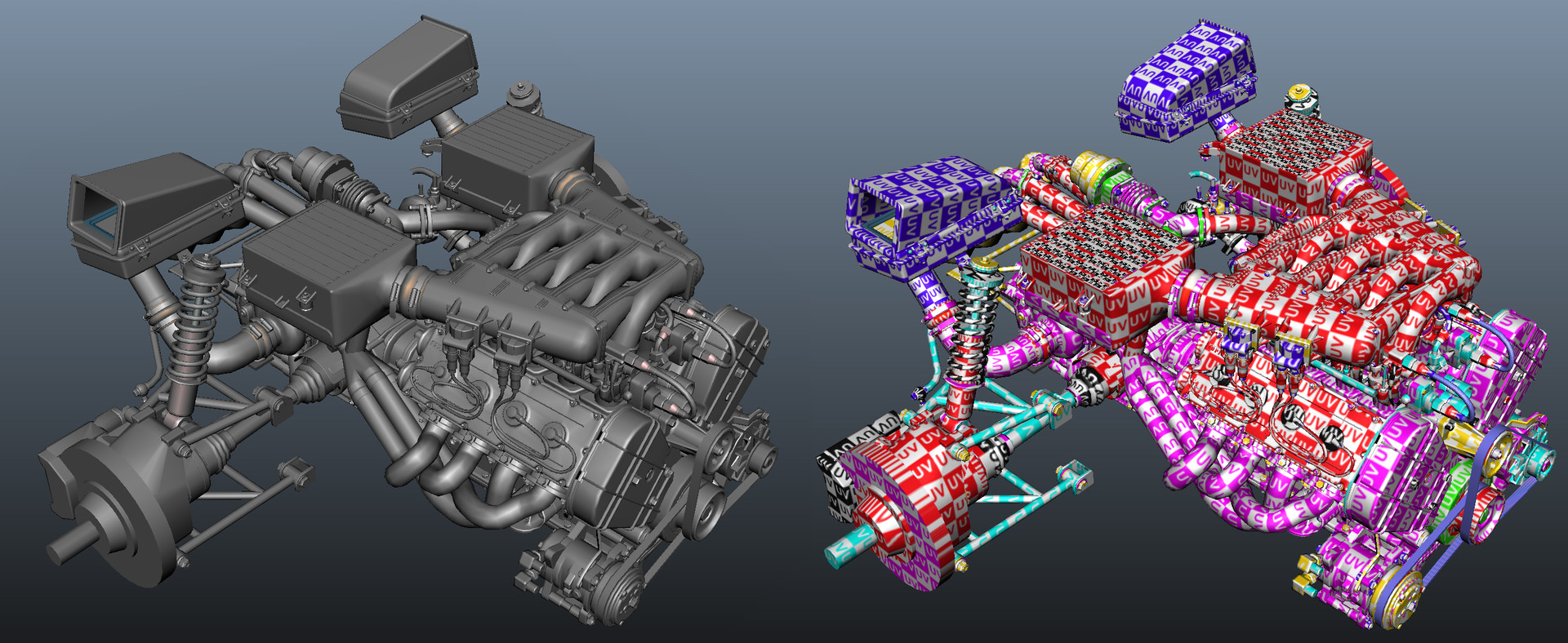 Andrea Sanna - Ferrari F40 engine bay and mechanical parts