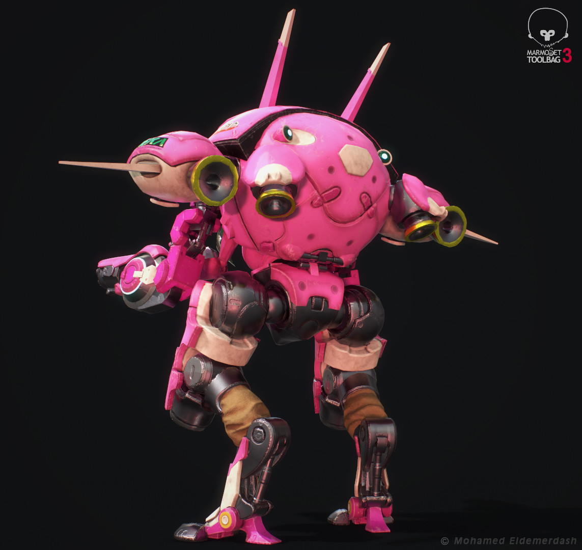 Mohamed El-Demerdash - Meka from Overwatch Fan Art