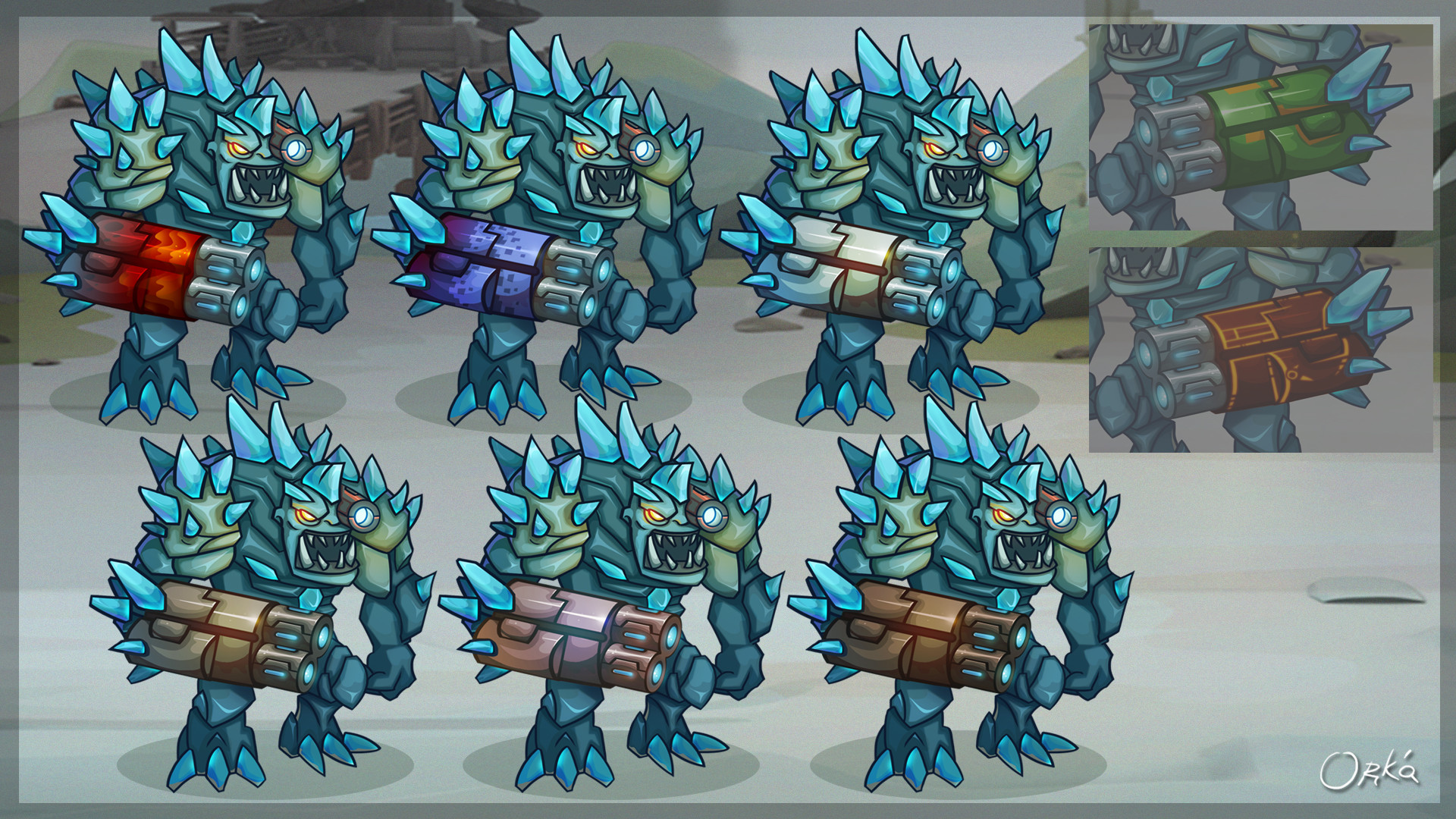 ArtStation - Game concept - guns (color)