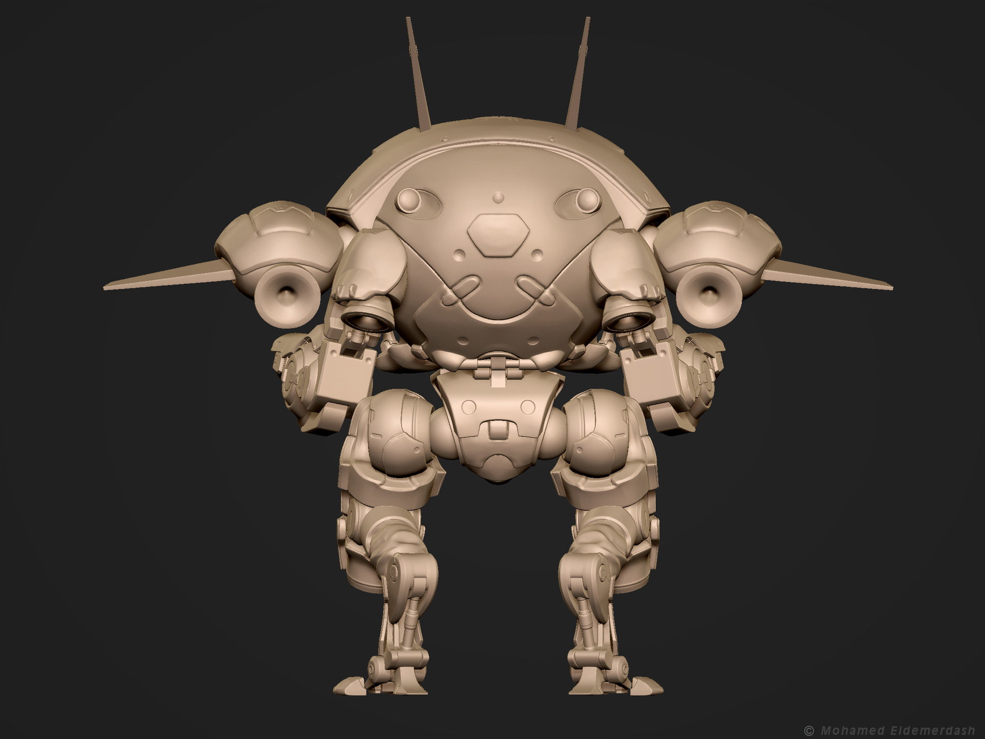 Mohamed El-Demerdash - Meka from Overwatch Fan Art