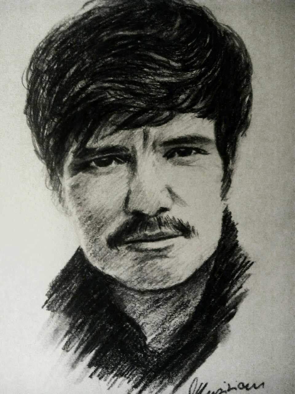 ArtStation - Pedro Pascal - charcoal