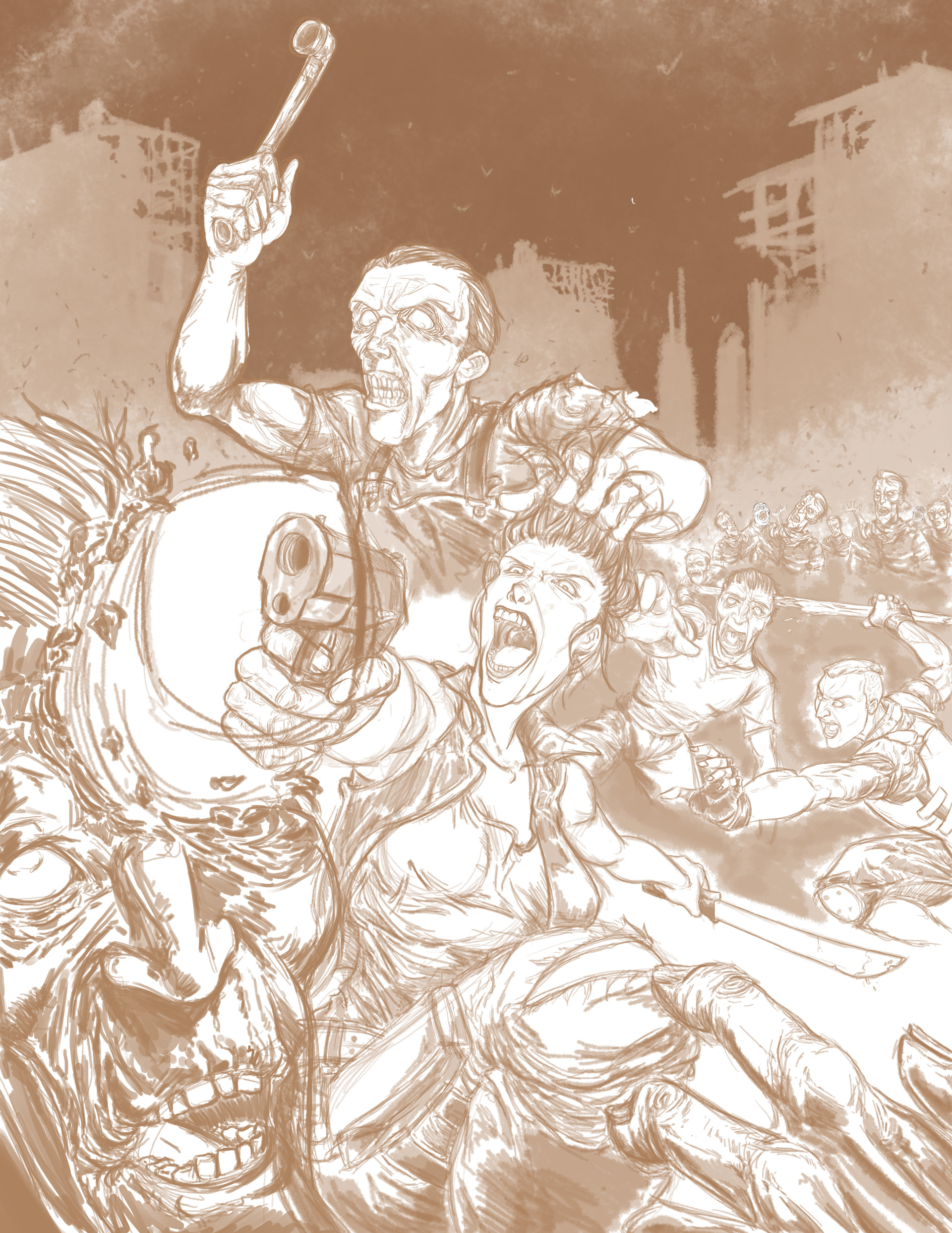 Zombie Attack Drawing