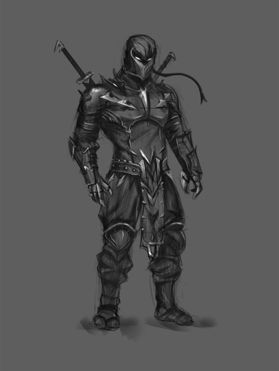 ArtStation - Quick values practice of Assassin