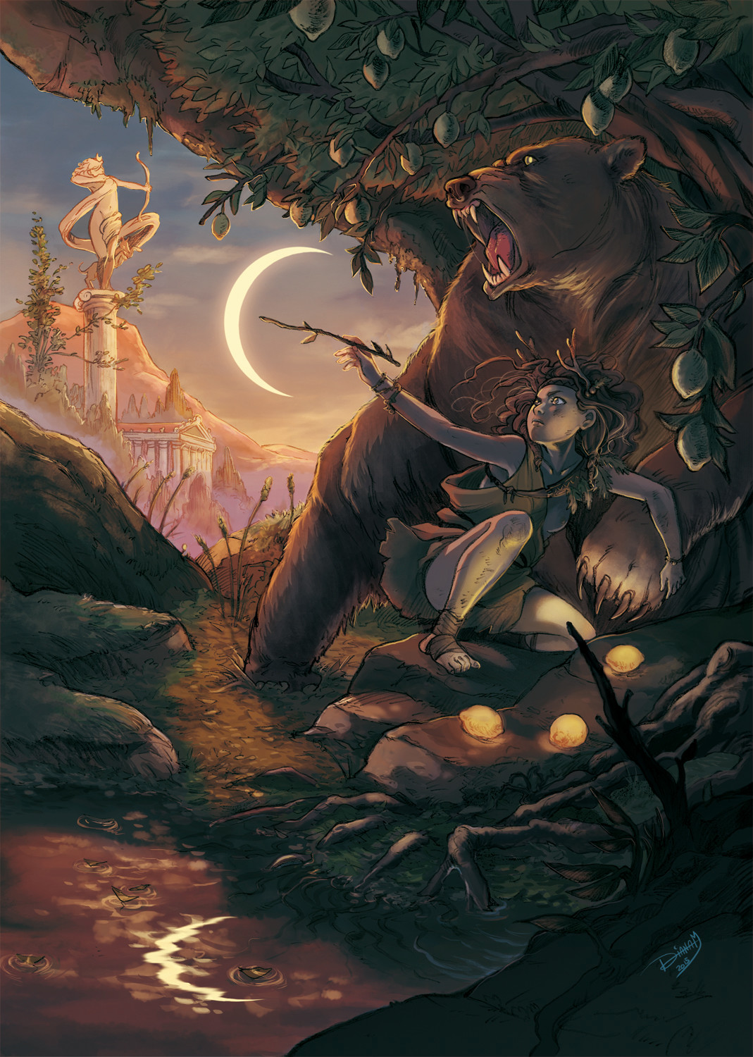 ArtStation - Atalanta and the Bear (Artemis)