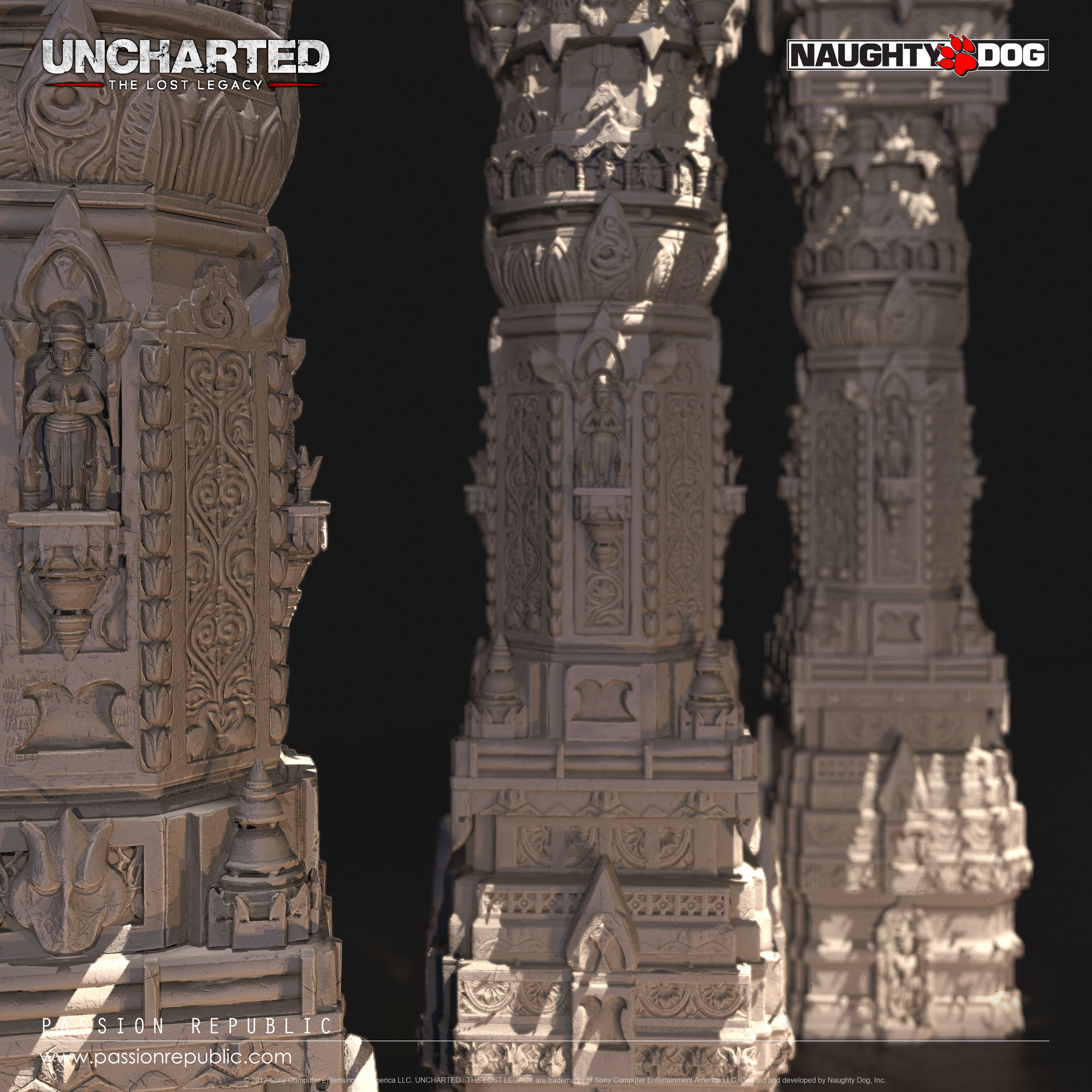Sandra Soh - Uncharted: The Lost Legacy - Shiva Temple Ruins Pillar