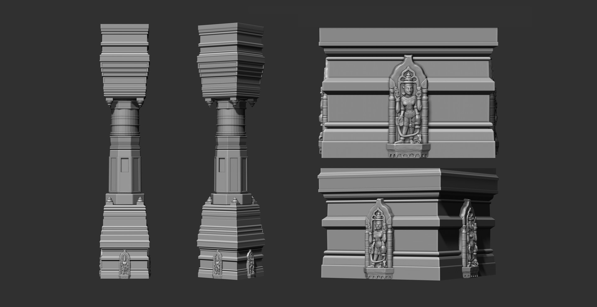 Sandra Soh - Uncharted: The Lost Legacy - Shiva Temple Ruins Pillar