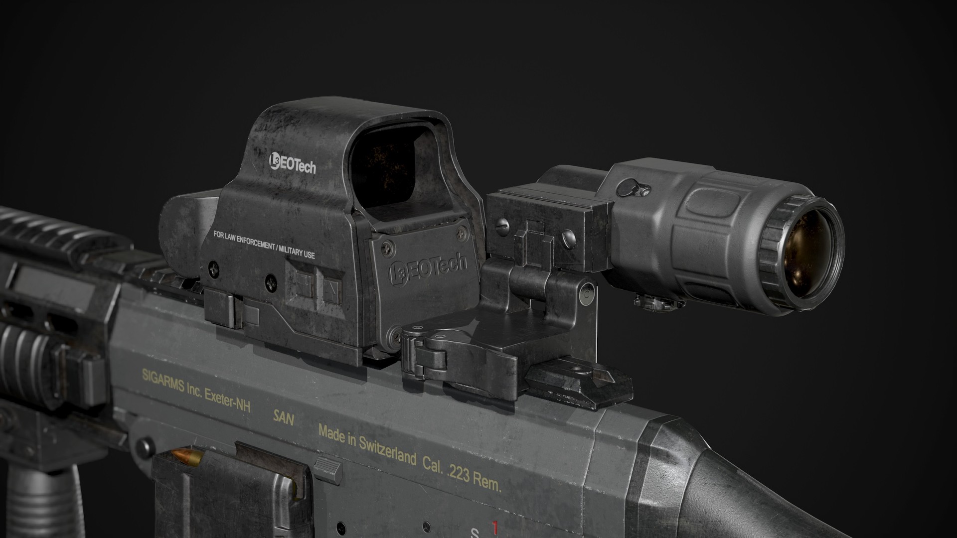 Russell Rector - Sig SG 550 Rifle with attachments