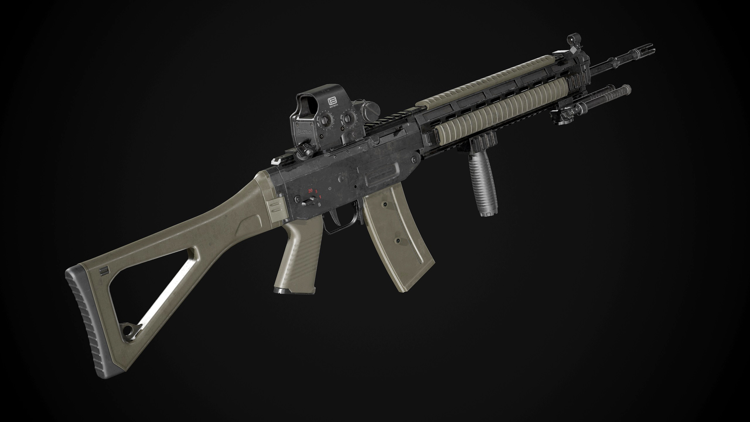 Russell Rector - Sig SG 550 Rifle with attachments