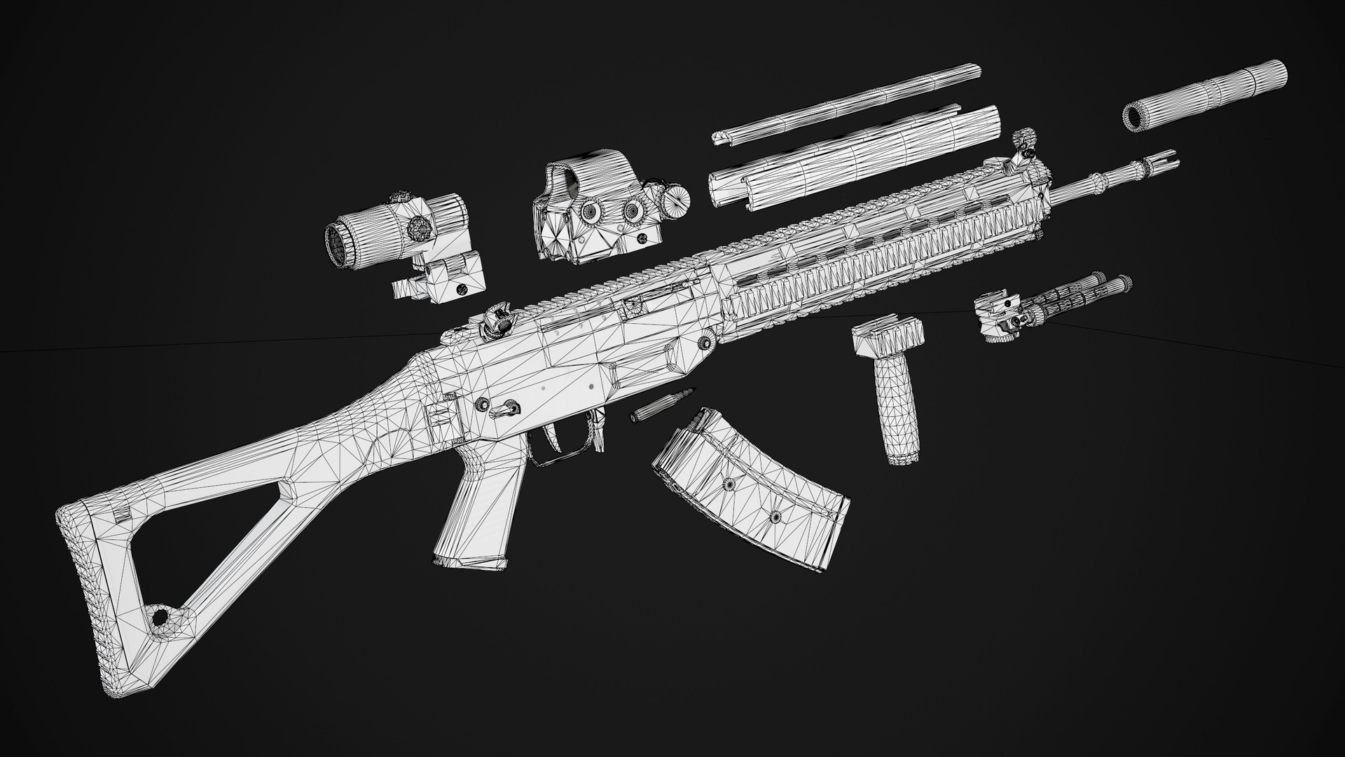 Russell Rector - Sig SG 550 Rifle with attachments