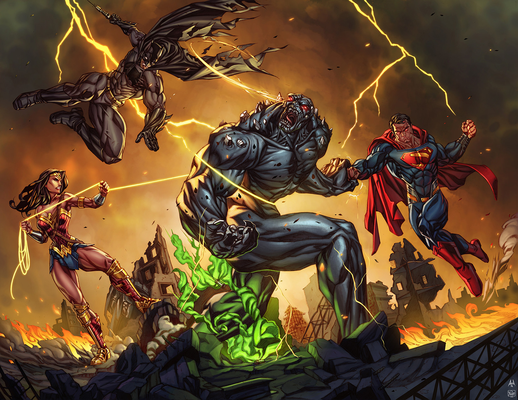 FANART: The Trinity taking on Doomsday by Alesky Aguilar : r/DC_Cinematic