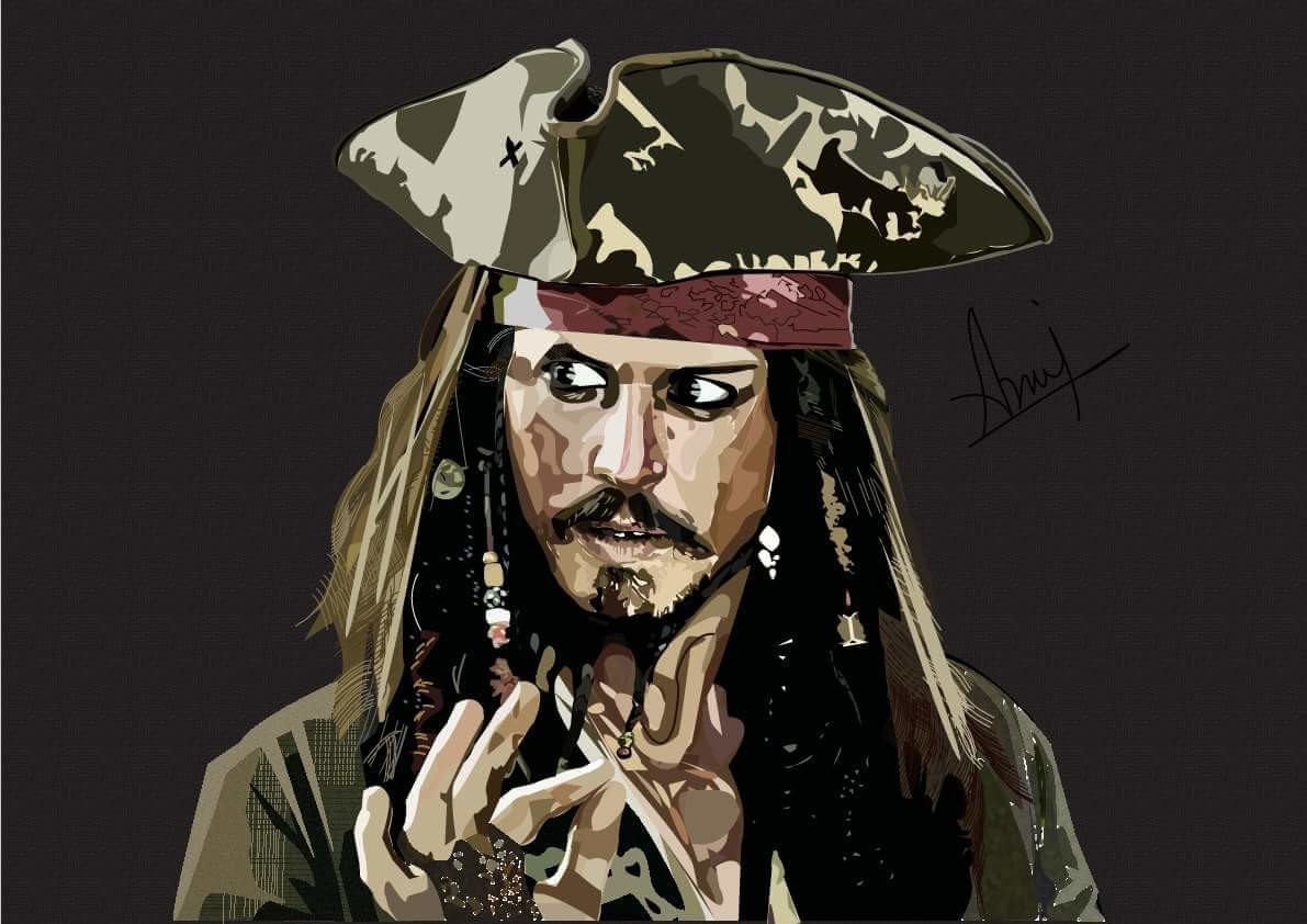 ArtStation - Vector art portrait Johnny dep p