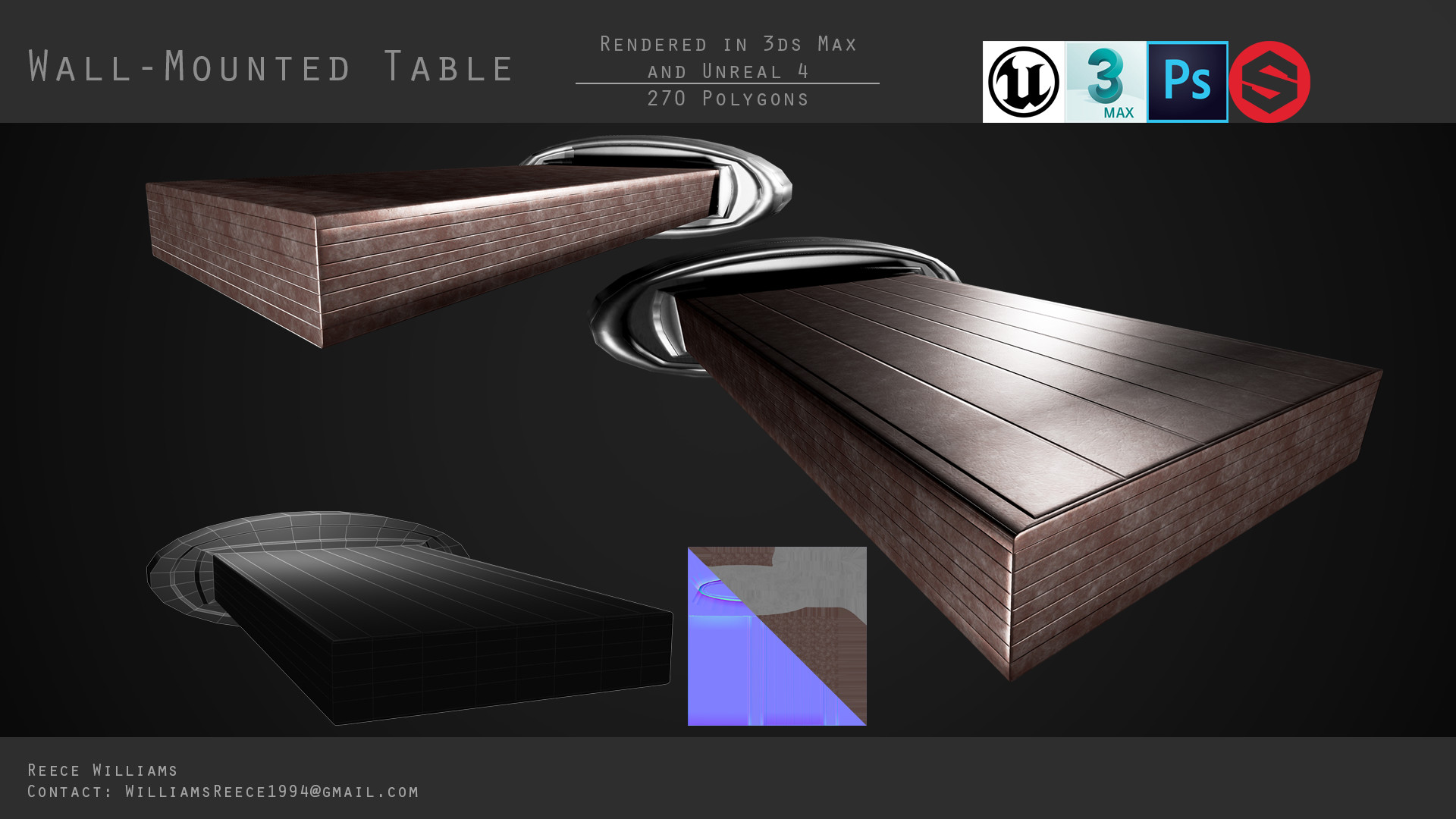ArtStation - Wall-Mounted Bar Table