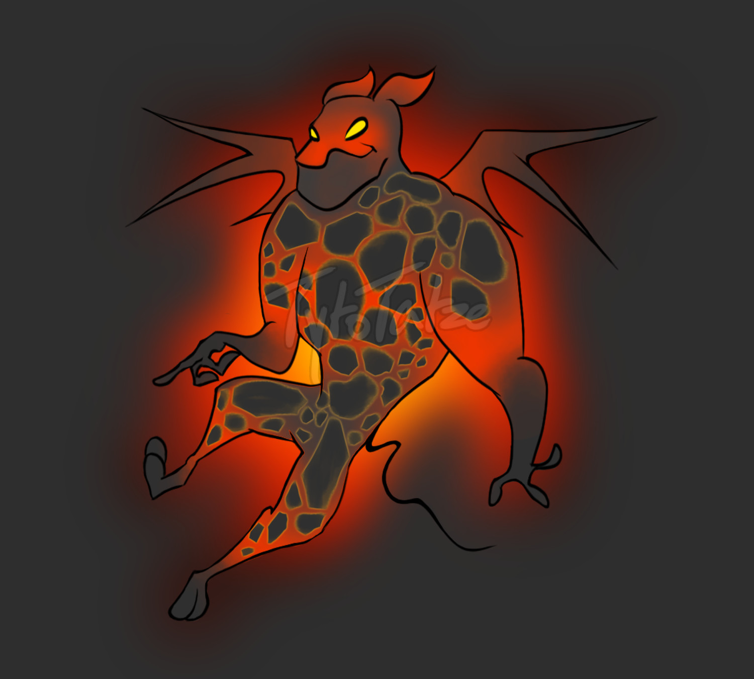 ArtStation - Huevember Day 8 - Fire gargoyle