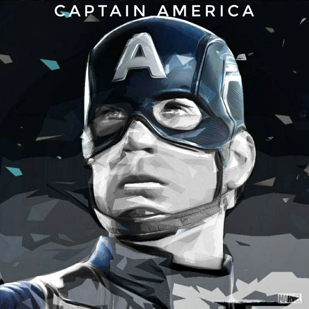 ArtStation - Captain America Geometric Polygon Art