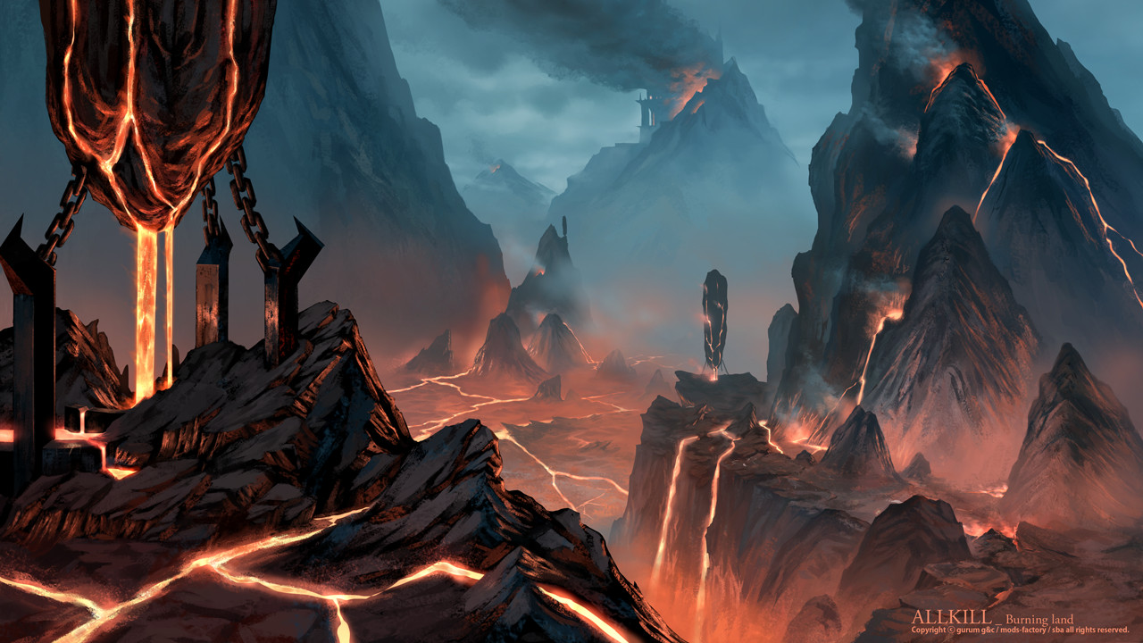 Burning Land by J Line : r/ImaginaryVolcanoes