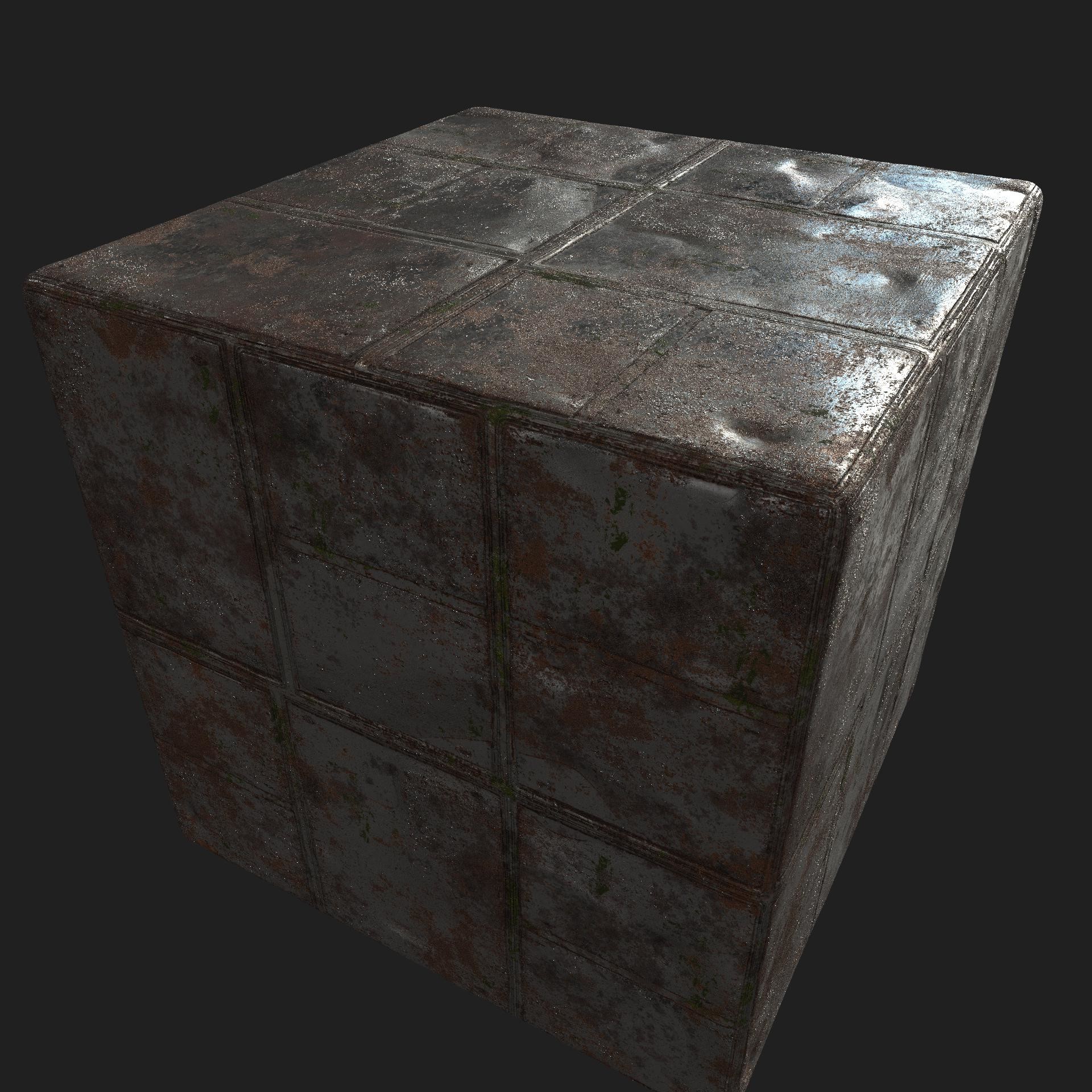 ArtStation - substance designer dusty old metal with moss