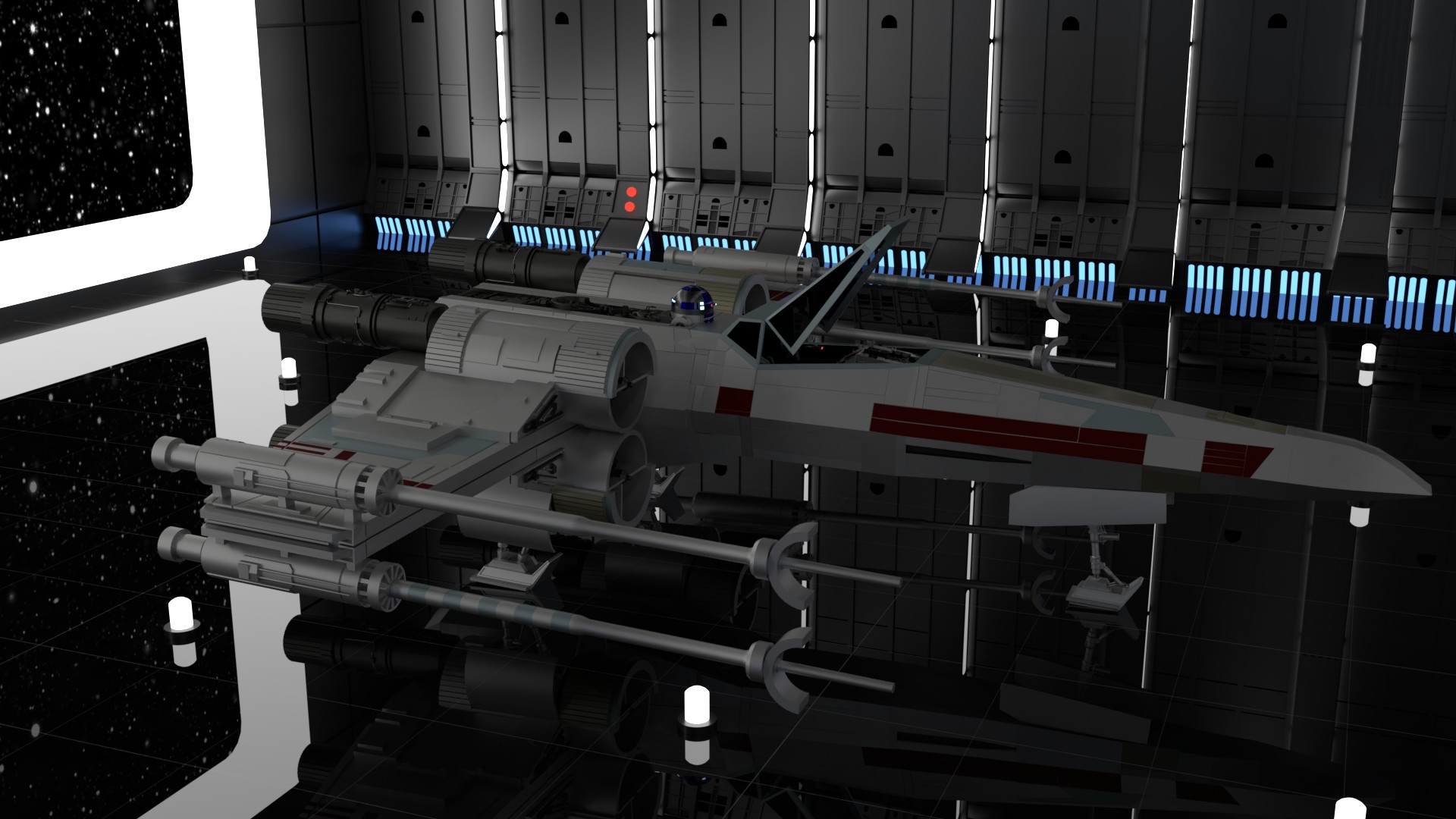 Arland - X-Wing Starfighter Inside Death Star Hangar