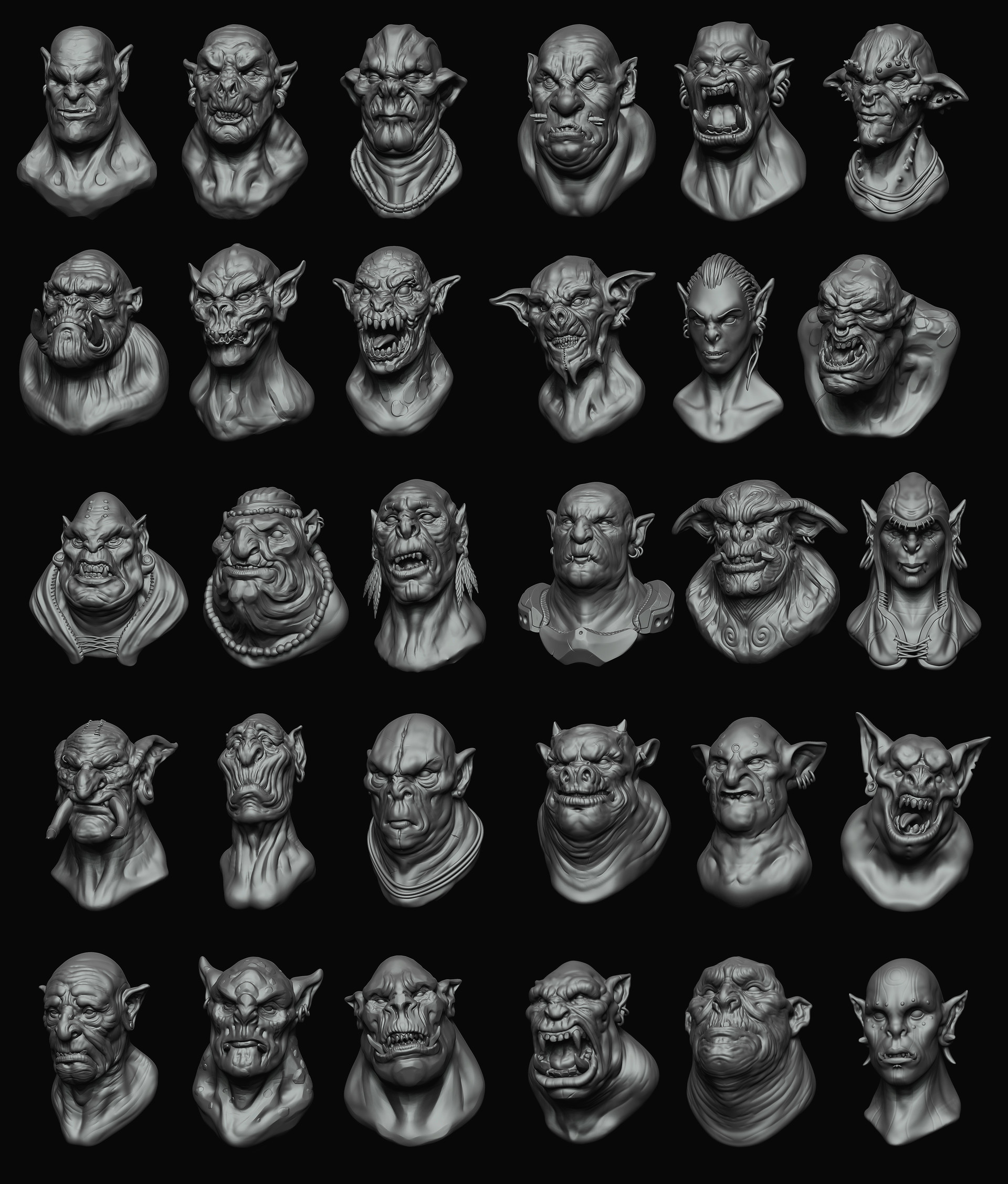 ArtStation - Daily sculpts 31-60 (orcs, ogres and trolls)