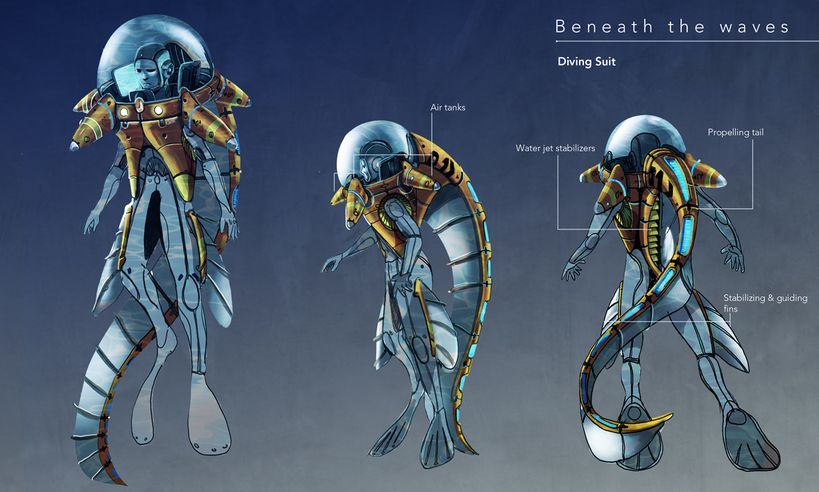 ArtStation - Beneath the waves - Prop design submission
