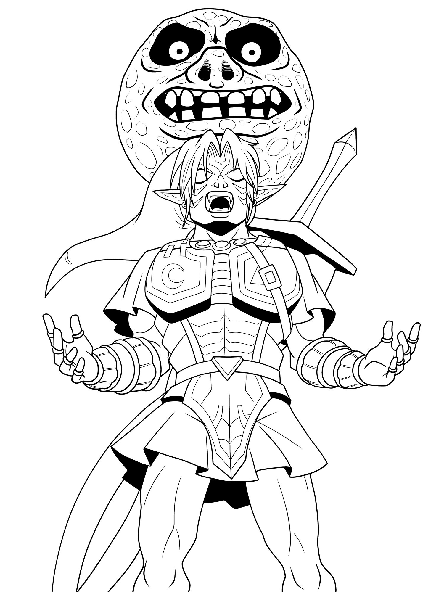majoras mask link coloring pages