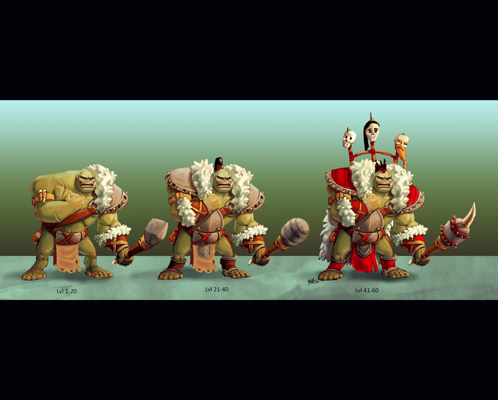 ArtStation - Ape-Orc Armor/Level Progression Example