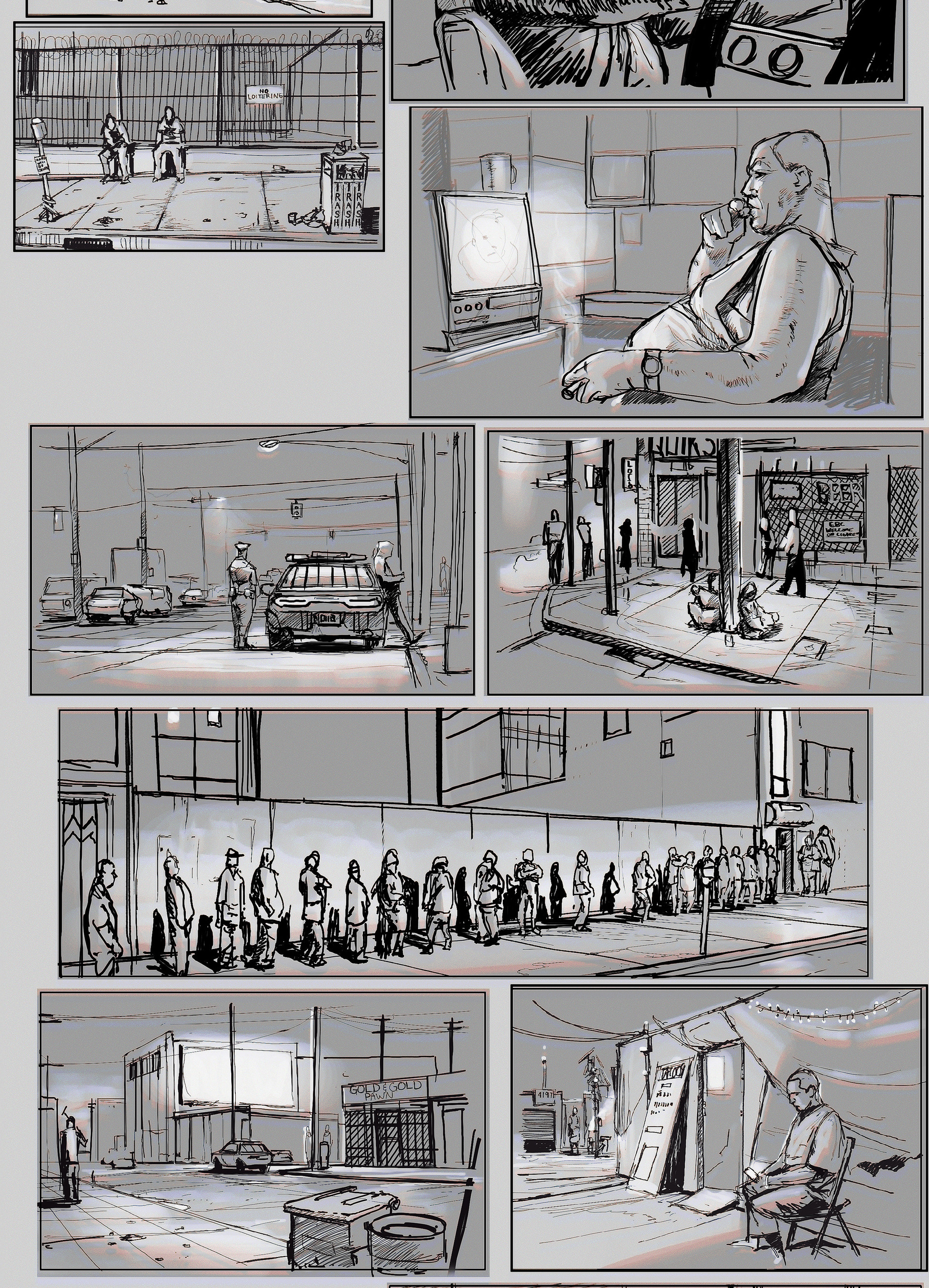 ArtStation - Lawless warm up storyboards /brain dump