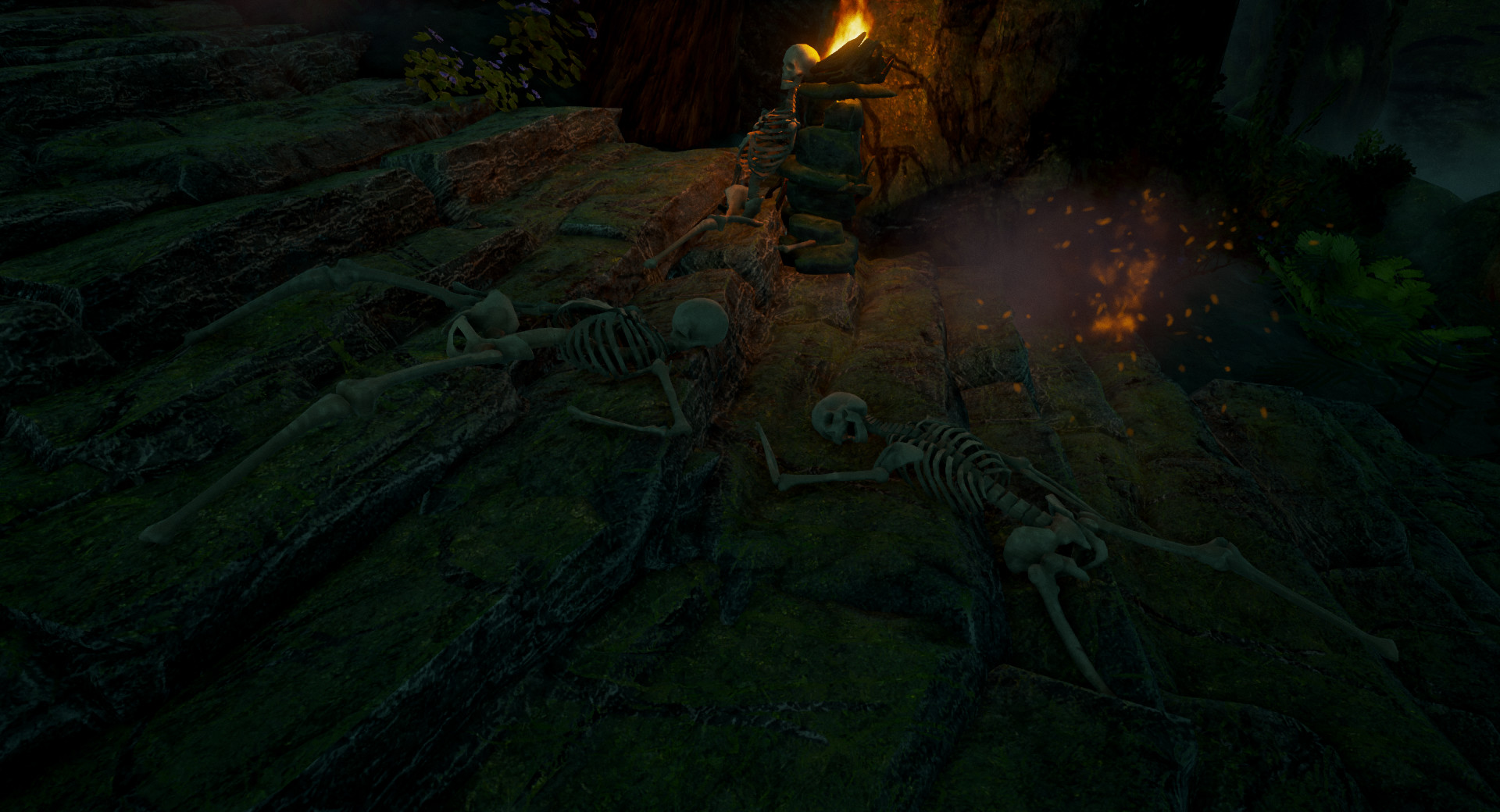 ArtStation - Overgrown project - Skeletons and tent