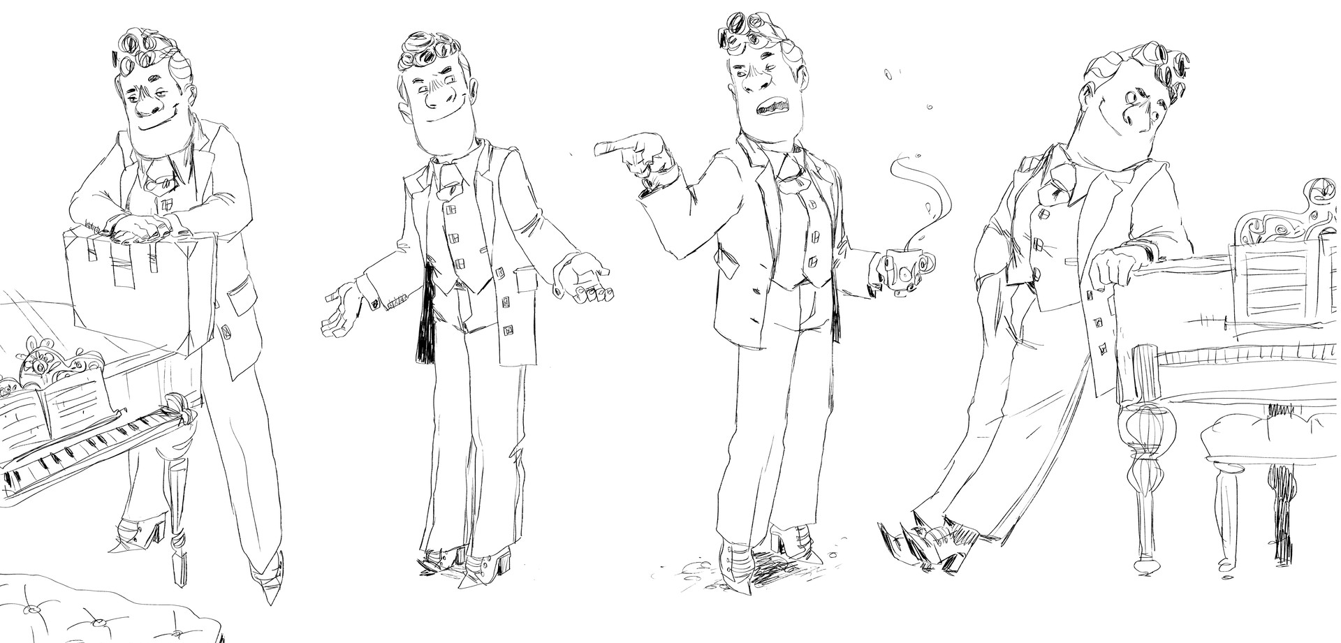 The Landlady Short Story Characters Clipart