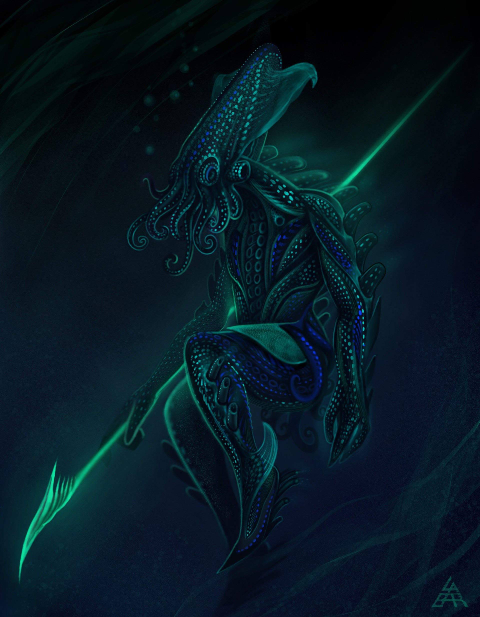 ArtStation - Deep abyss Squid warrior