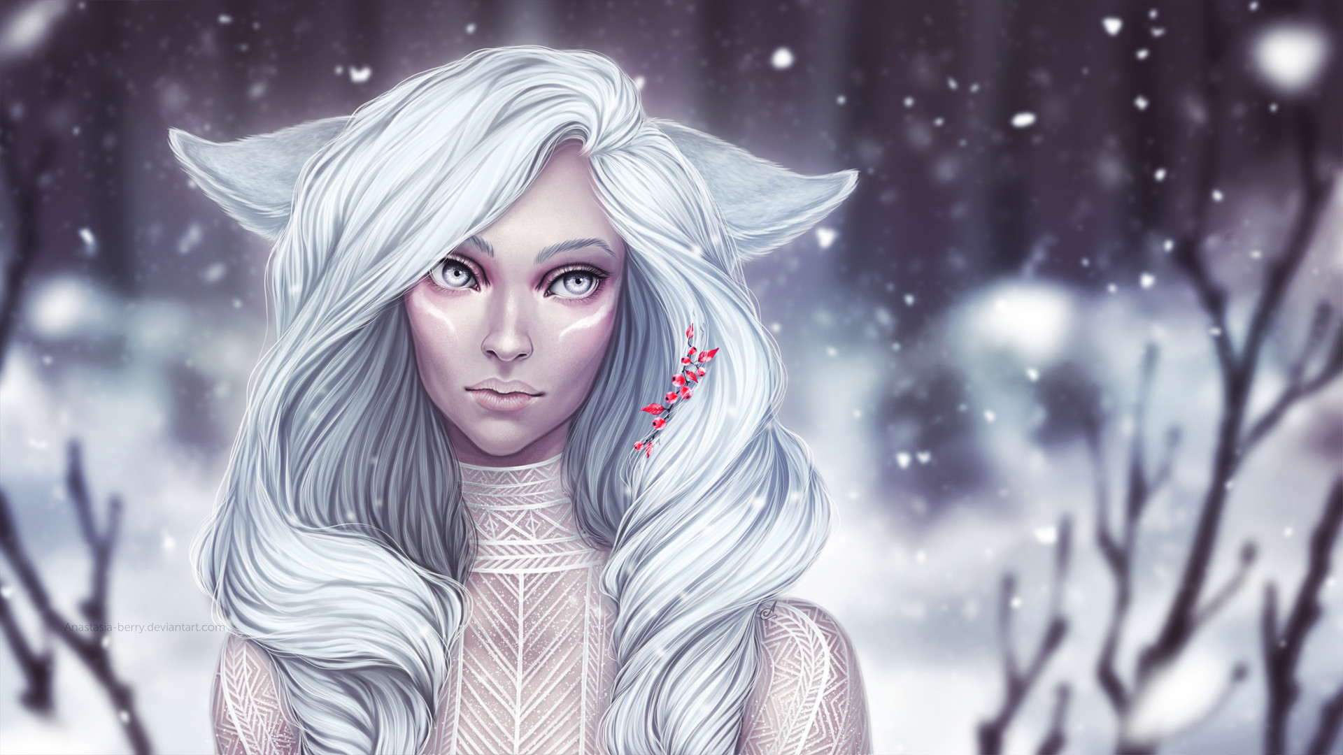 ArtStation - White Winter Fox