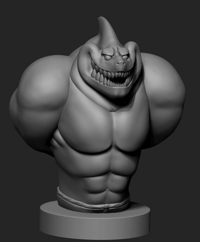 Muscular Shark Cartoon