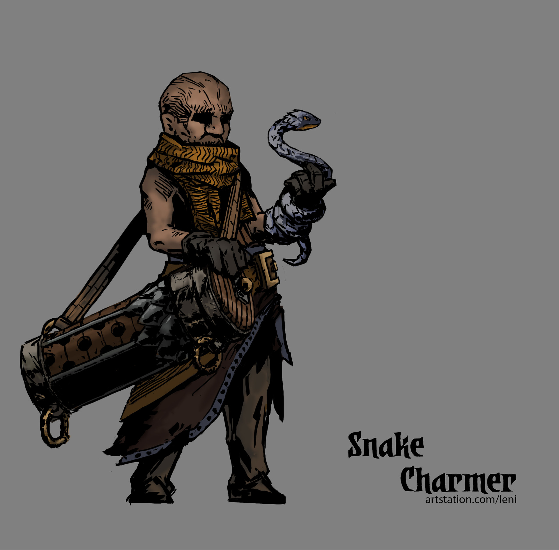 ArtStation - Darkest Dungeon - Snake Charmer - Fan CharaDesign
