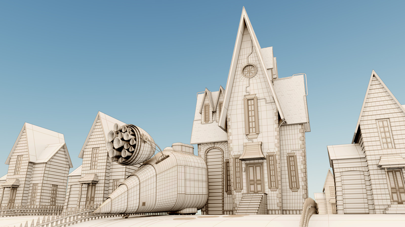 Roberto Noya - "Despicable Me": Gru's House and Car (Fan Art) [WIP]