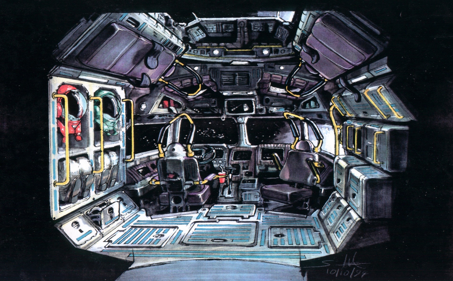 Simon Murton - Space Truckers - Truck cockpit