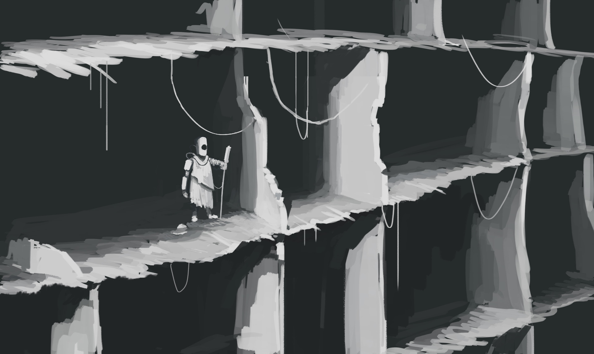 ArtStation - abandoned building sketch