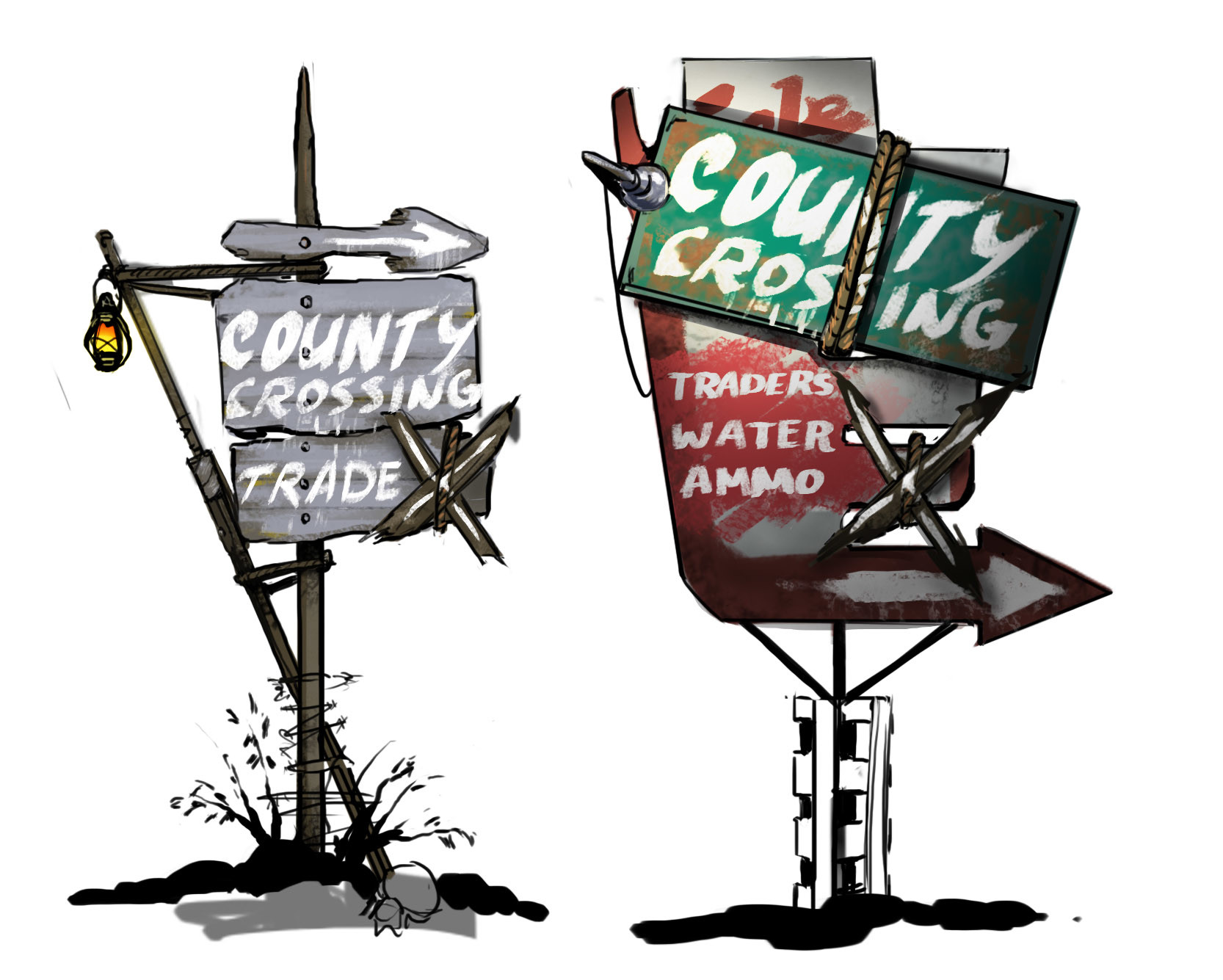 ArtStation - SS County Crossing Sign