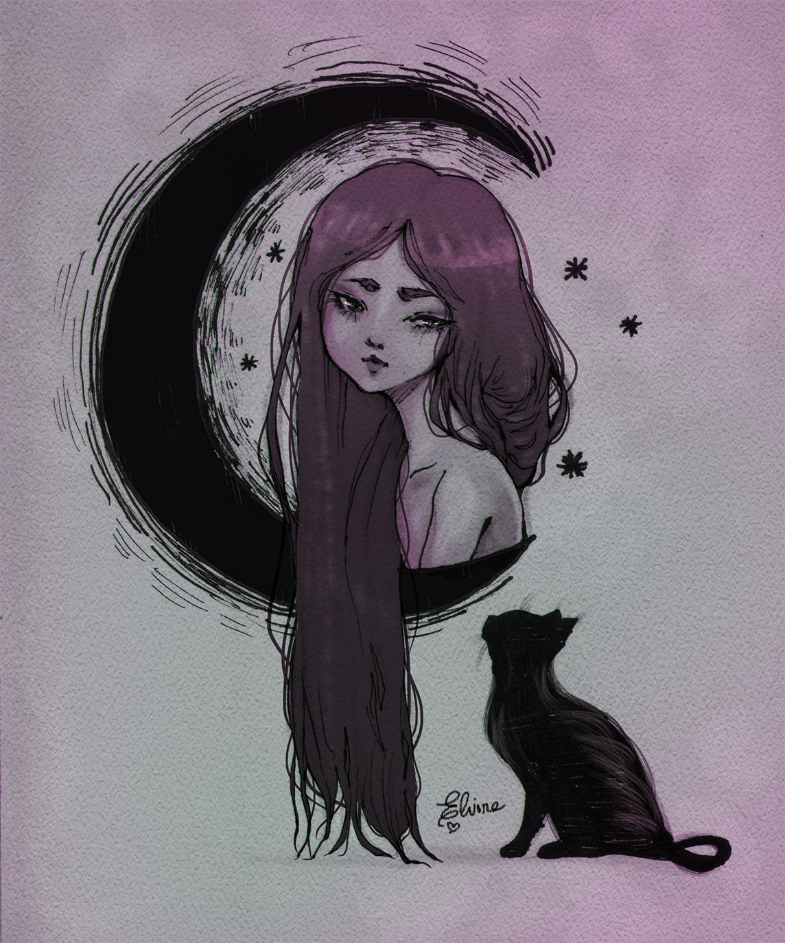 how to draw a moon girl