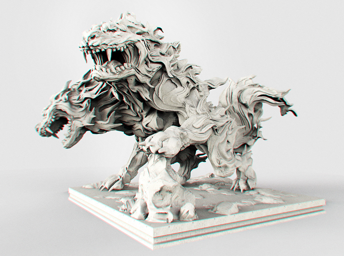 ArtStation - double head dog