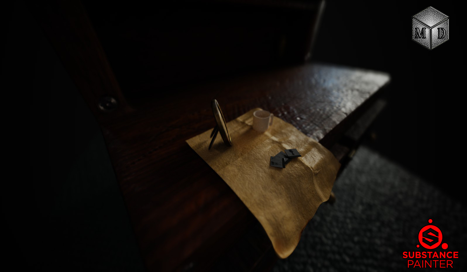 ArtStation - Rustic / Worn Cabinet Prop