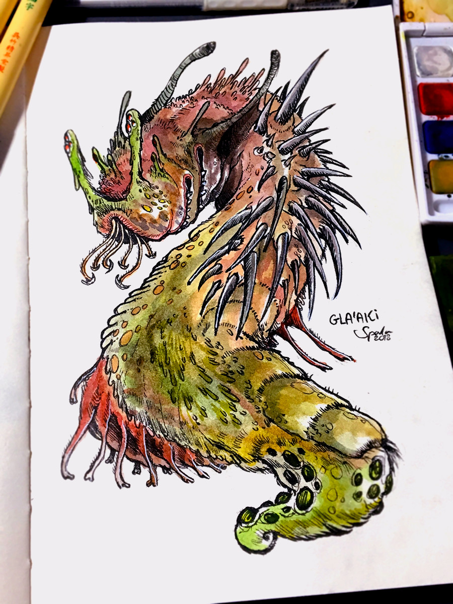 ArtStation - Gla'Aki, the Slug God of the Lake