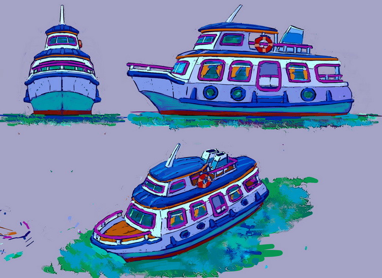 ArtStation - Concept-art of boat for game