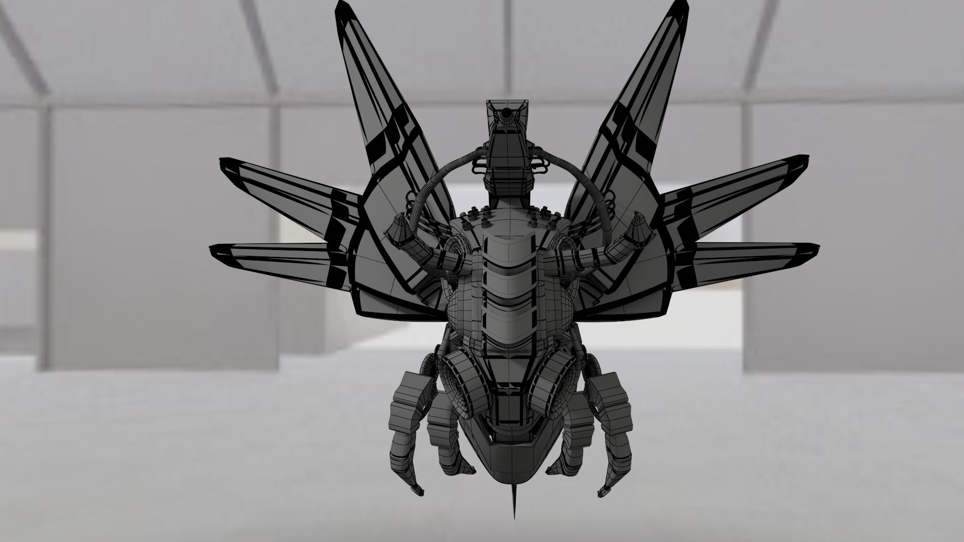 ArtStation - Modelling robot insect wireframe