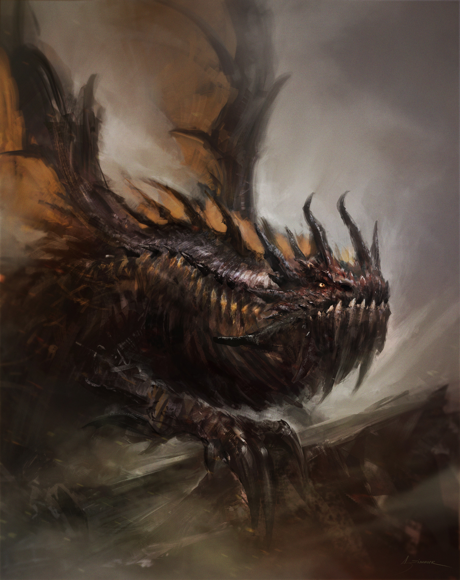 ArtStation - sketch dragon