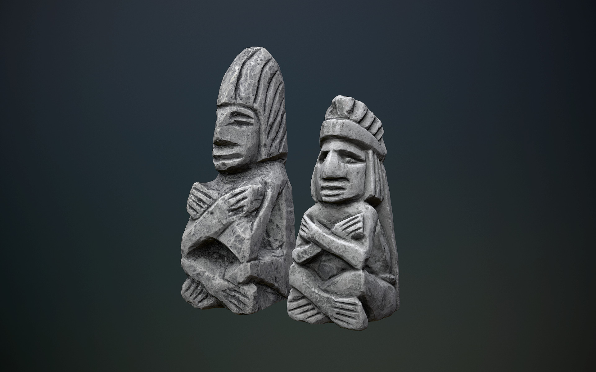 ArtStation - Two stone figurines
